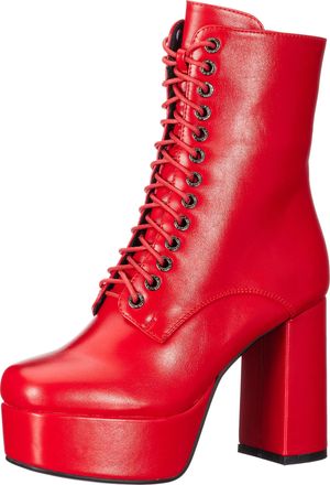 Lamoda Damen Own It Ankle Boot, Red Pu, 36 EU