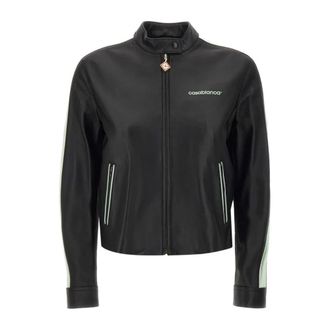 Casablanca Blouson Motard en Cuir - Femme - Vestes - Noir - Taille: 36 FR