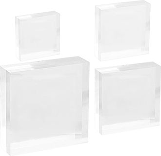 FOMIYES 4 St&uuml;ck Acryl Schmuckpr&auml;sentations Transparente Aufbewahrungsbl&ouml;cke In Verschiedenen Gr&ouml;&szlig;en Schmuckst&auml;nder f&uuml;r Ringe Halsketten und Ohrringe Kompakt u