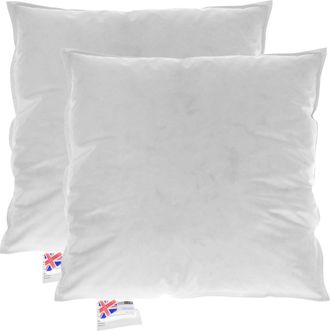 Homescapes Füllkissen 65x65 cm - 2er-Set Federkissen mit Daunen & Baumwollbezug, Kissenfüllung/Innenkissen für Dekokissen wie Sofakissen & Bettkissen oder Kopfki