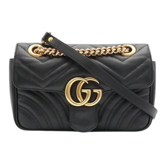 Gucci Pre-owned Pochette Sac Bandouli&egrave;re GG Marmont - Femme - Pre-owned - Noir - Taille: ONE Size