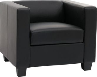 Hhg Fauteuil Club / Lounge Lille, 86x75x70cm, simili-cuir noir