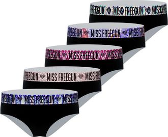 Freegun Lot de 5 culottes femme en coton Ethnik