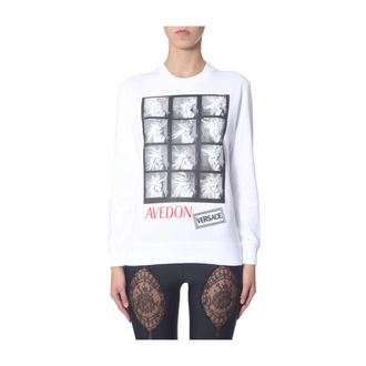 Versace Femme, Sweatshirts et sweats &agrave; capuche, Blanc, Taille: 36 FR SweaT-shirts
