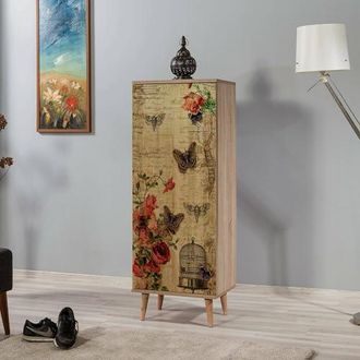 Dmora Schuhschrank Deimos 50x38x135h cm Braun 16 Paar, 7 Böden