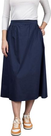 Gran Sasso Femme, Jupes, Bleu, Taille: 38 FR Jupe Midi en Coton