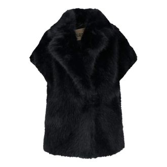 Herno &Auml;rmellose Weste mit langhaarigem Kunstpelz - - Jackets - Damen - Schwarzk - M