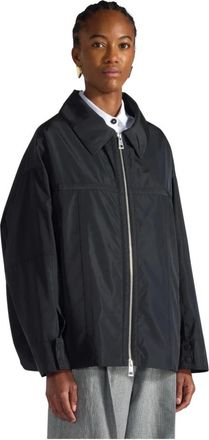 Liviana Conti Femme, Vestes, Noir, Taille: 38 FR Giacca in taffet&agrave; colletto a camicia