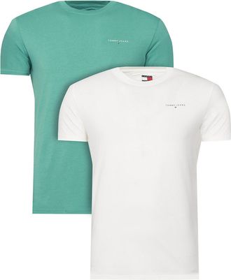 Tommy Jeans T-Shirt-Set DM0DM22316 Gr&uuml;n Slim Fit