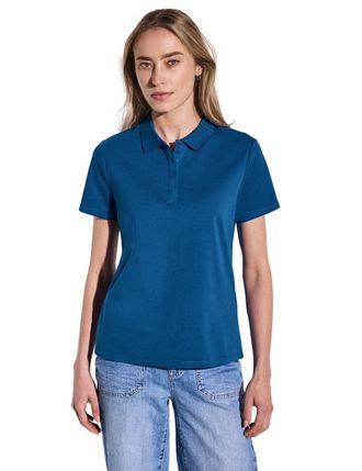 Street One Damen Poloshirt mit Rippstruktur