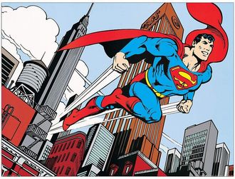 Artopweb TW20267 Dc Comics - Metropolis Dekorative Paneele, Engineered Holz, Multifarbiert, 80x60 Cm