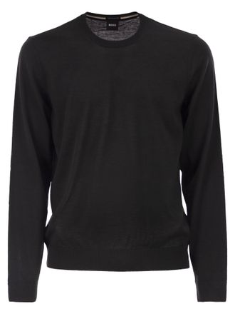HUGO BOSS Pull ras du cou coupe slim en laine m&eacute;rinos