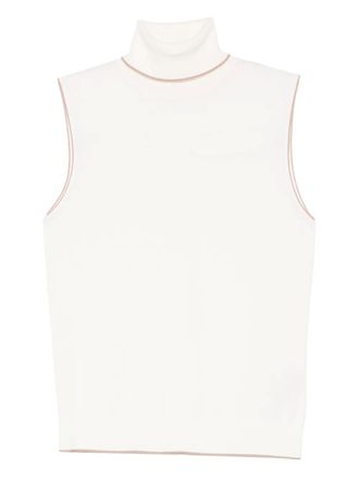 Eleventy Top mit Rollkragen - Wei&szlig;