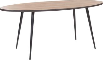 Beliani Eleganter Esstisch 180 x 90 cm in dunkler Holzoptik/schwarz oval modern Ottawa