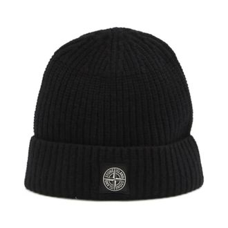 Stone Island Homme, Accessoires, Noir, Taille: ONE Size Bonnet en Laine Jaune Beanie