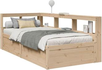 vidaXL Vidaxl - Lit bibliothèque sans matelas 90x190 cm bois de pin massif