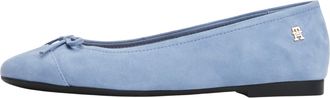 Tommy Hilfiger Damen Ballerinas Toe Cap aus Wildleder, Blau (Brisk Blue), 38