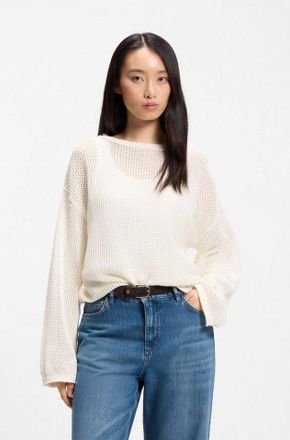 HUGO BOSS Strickpullover Farde Premium Damenmode in Mesh-Struktur, Relaxed Fit