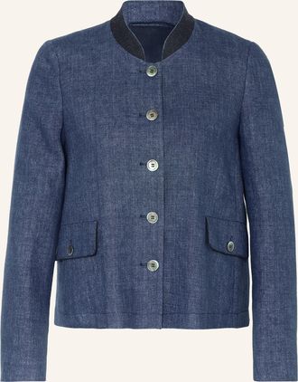 Grasegger Kastenjacke Silke Aus Leinen blau