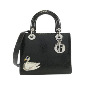 Dior Sac &agrave; main en cuir dagneau Pre-owned Lady Dior - Femme - Pre-owned - Noir - Taille: ONE Size