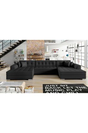 MID.YOU Mid.you Wohnlandschaft, Schwarz, Textil, 5-Sitzer, 359x165 cm, Made in EU, Wohnzimmer, Sofas & Couches, Wohnlandschaften