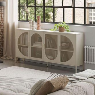 DRAWER Drawer - Buffet 4 portes en métal L160cm - Beige - Zio