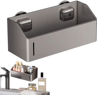 Generico Saugnapf-Aufbewahrungsregal, Carbon-Stahlkonstruktion, abnehmbare Duschregale, herausnehmbare Vakuum-Adsorption, hohles Design, Duschregale für Badezi