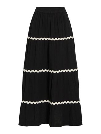 Vila Vimanda Wavy H/W Maxi Skirt