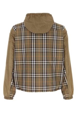 Burberry Mens Mud Nylon Newport Windbreaker Finchbrown Exterior: Giacche E Gilet Jacket