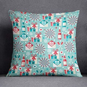 Questo Casa Weihnachtsbaum Kissenbezug mit Unsichtbarer Reißverschluss, Kissenhülle, Zierkissenbezug, Wohnkultur, Für Sofa, Kaffeestube, Größe: 45X45 cm - Entworf