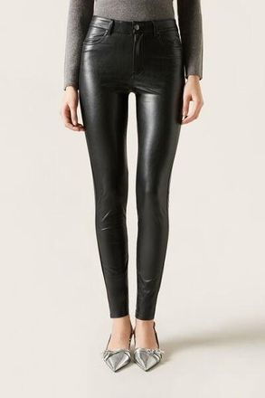 Calzedonia Thermoleggings In Lederoptik Schwarz