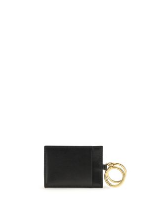 Valentino Garavani Mens Keyring Viva Superstar Black-Spice Lamb Leather Keyrings & Chains Black/spice