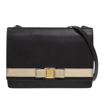 Ferragamo Sac bandouli&egrave;re en cuir Pre-owned - Femme - Pre-owned - Noir - Taille: ONE Size