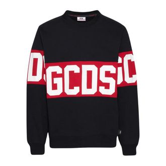 GCDS Logo Band Crewneck Sweatshirt - - Sweatshirts & Hoodies - Herren - Schwarzk - 2XL