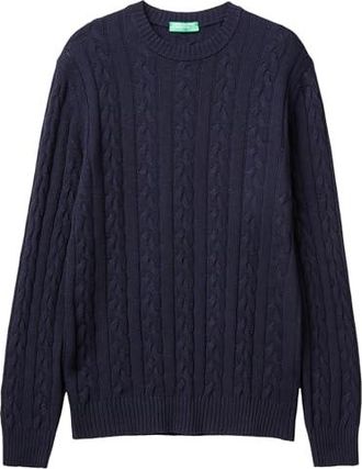Benetton Maille G/C M/L 1335u107g Sweater, Bleu, Medium Homme