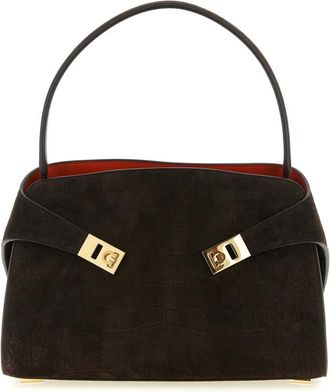 Ferragamo Femme, Sacs, Brun, Taille: ONE Size Hug Soft (M) Sac bandouli&egrave;re