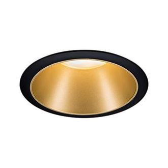 Paulmann 93395 Einbauleuchte Cole starr rund dimmbar Einbaustrahler Schwarz matt, Gold Spot Aluminium, Kunststoff Einbaulampe GU10