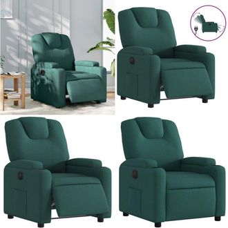 vidaXL Vidaxl - Relaxsessel Elektrisch Dunkelgr&uuml;n Stoff - Fernsehsessel - Relaxsessel - Elektrischer Sessel - Liegefunktion - Beistelltisch - Home & Living