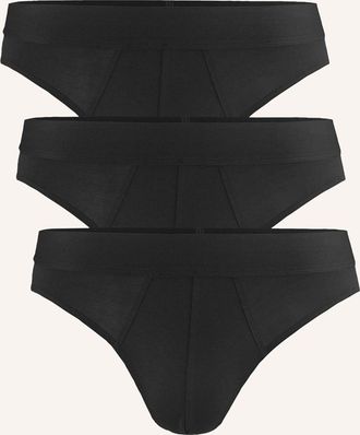 Hessnatur Hessnatur Slip Regular Cut 3er-Pack schwarz