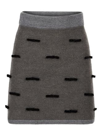 Nina Ricci minijupe à détail de noeud - Gris