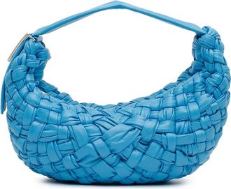 Bottega Veneta Hobo Bags - Paper Calfskin Intrecciato Banana Hobo Bag - Gr. unisize - in Blau - f&uuml;r Damen