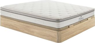 Vente-Unique &ntilde; Conjunto de 180 x 200 cm somier de maletero Natural claro + colch&Ucirc;n muelles ensacados 7 zonas de inicio TPE Ep.28 cm &ntilde; ONEBIA de Palacio