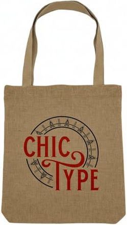 Fabulous Sac Shopping Tote Bag Aspect Lin - Chic Type Expression Fran&ccedil;ais Gentil - Sac de Courses Toile Epaisse 360g Beige Naturel Cabas Port&eacute; Epaule Solide Im