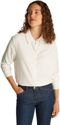 Tommy Hilfiger Damen Hemd Soft Viscose Regular Fit, Elfenbein (Ivory Petal), 44