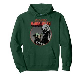 Star Wars The Mandalorian Mando und Grogu Retro Pullover Hoodie