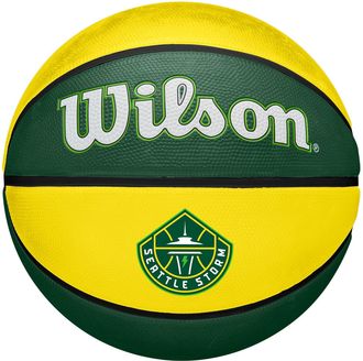 Wilson WNBA Team Tribute Basketball, Mit Pr&auml;zisionskan&auml;len f&uuml;r au&szlig;ergew&ouml;hnlichen Grip, Vielseitige Oberfl&auml;che, Team: Seattle Storm, Farbe: Royal, Gr&ouml;&szlig;e: 6