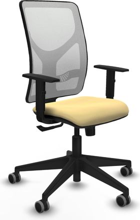 Piqueras y Crespo B&uuml;rostuhl mit Rollen, 1D-Armlehnen, h&ouml;henverstellbare Lendenwirbelst&uuml;tze, ausgestattet mit 3 Positionen und Schneideschaum, Wei&szlig;/Cremefarben