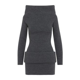 Jean Paul Gaultier Kurzes Kleid mit Leder-Badge-Details - - Dresses - Damen - Grau - S