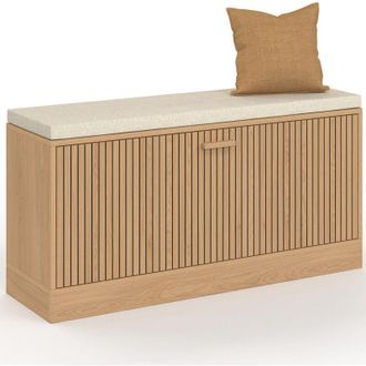 IDMarket Eingangsbank Schuhe JULIETTE Latten und Leisten aus Holz, eichenfarben