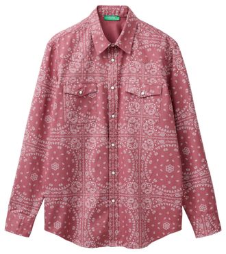 Benetton Herren 5qcauq04p Hemd, rot, Medium